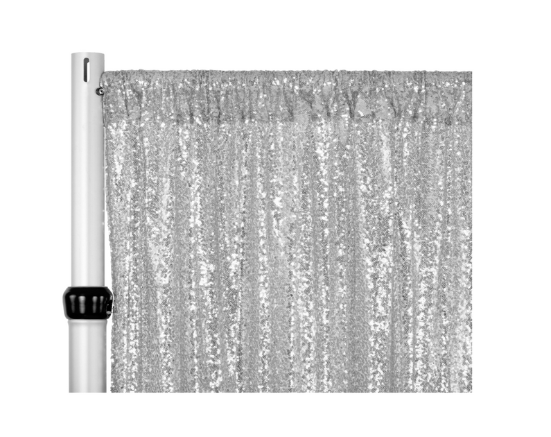 Cortina Glitter Plata Para Backdrop – Napoles Rentals