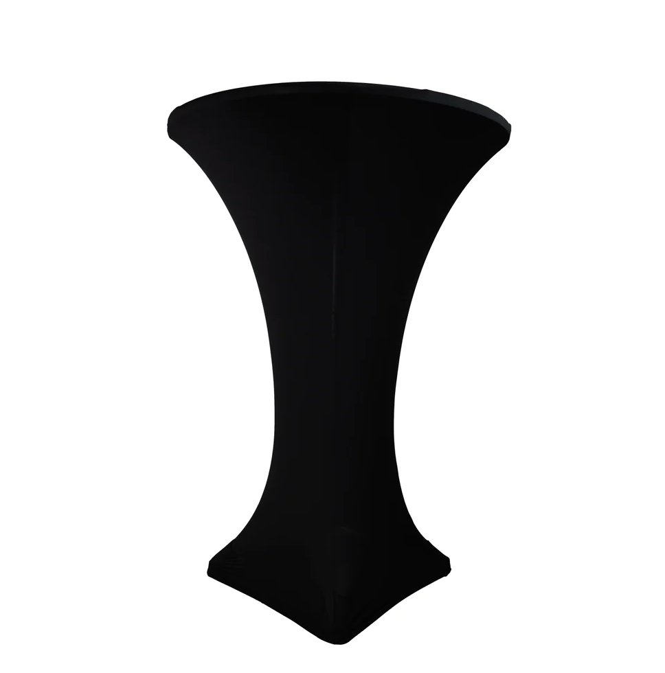 Spandex Cocktail Table Cover 30" Round - Black – Napoles Rentals