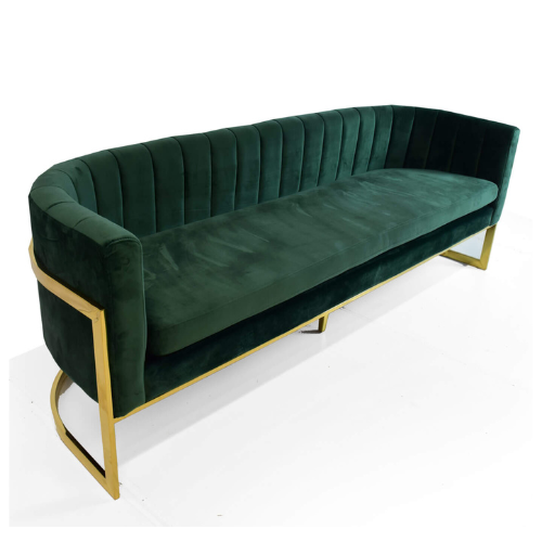 Emporium Green Velvet Sofa – Napoles Rentals