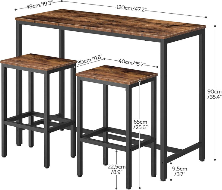 Victor Rectangular Bar Table + 4 Stools – Napoles Rentals